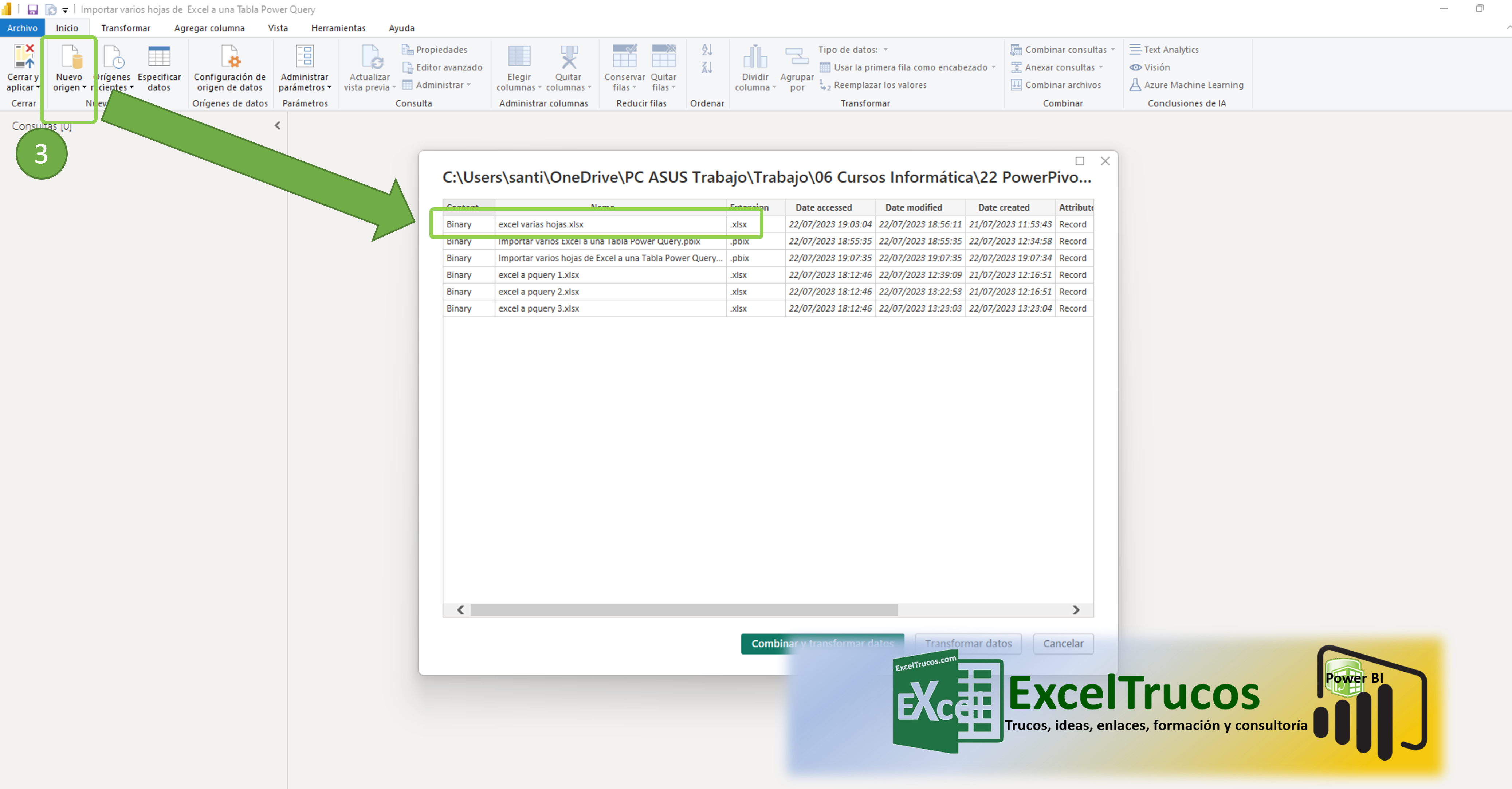 Importar múltiples hojas de Excel a Power Query, para convertirlas en una sola tabla – Excel ...